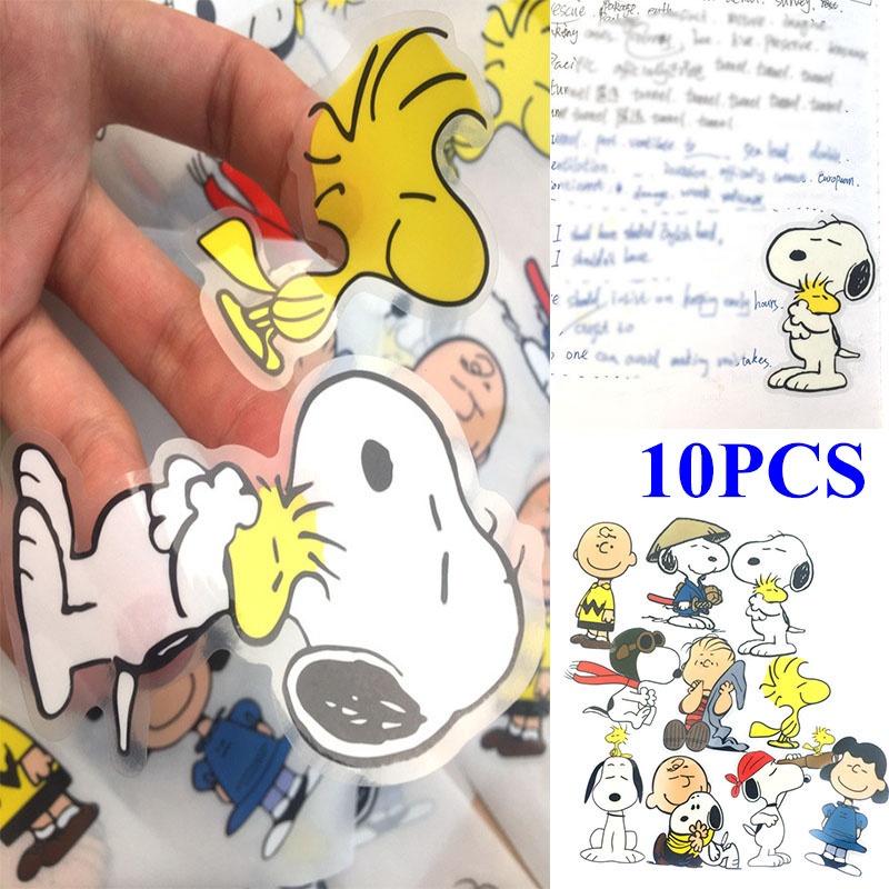 SNOOPY Transparent Waterproof and Oil Proof PVC Car Notebook Sticker ...