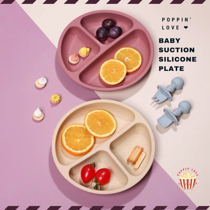 Baby Silicone Anti Slip Suction Plate BLW Self Learning Eat Bowl ...