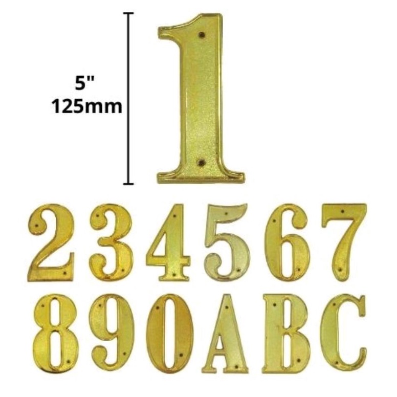 💥GoldPlus💥 5"Gold Plated House Door Number Digit Nombor Plate Nombor ...