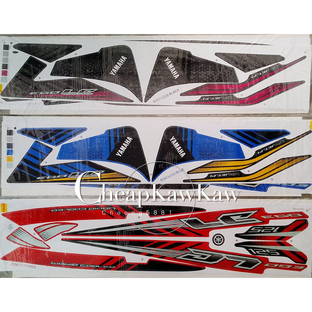 EGO LC ( Fi ) Body Cover Stripe Sticker ( 3 ) - Black / Blue / Red - Ready Stock | Shopee Malaysia
