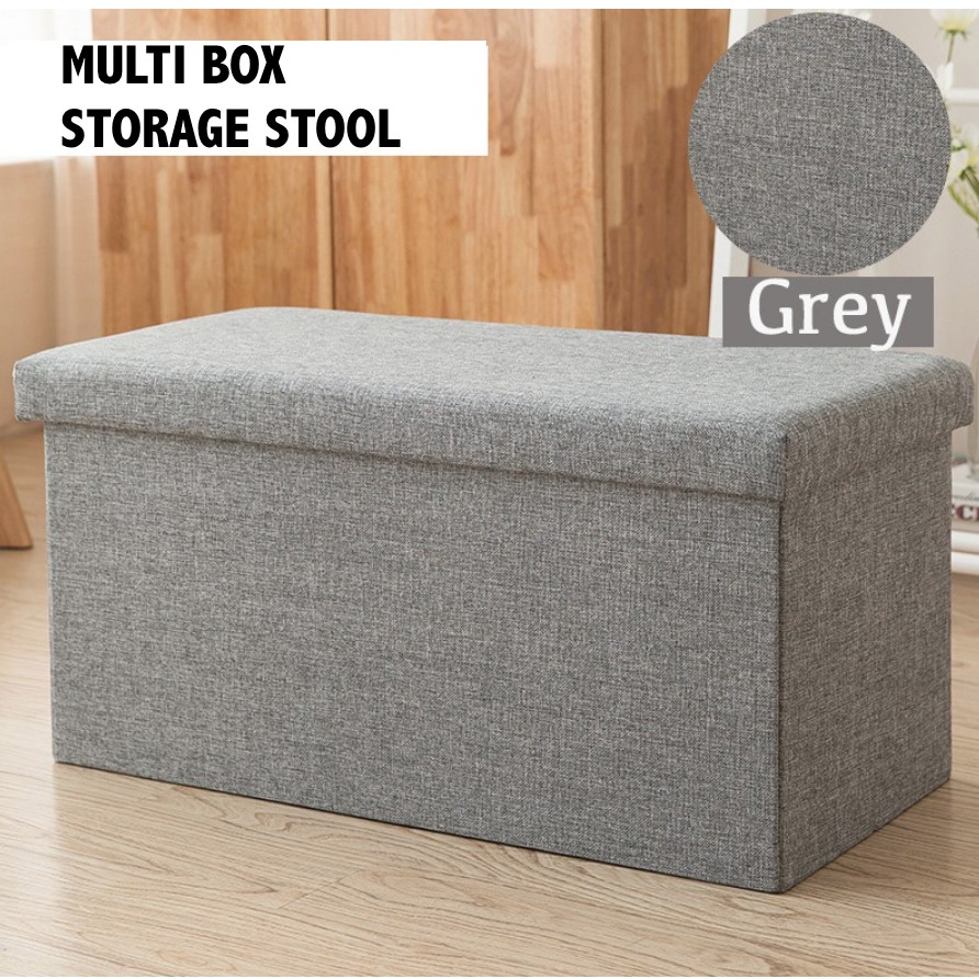 Storage Stool Box Foldable Storage Ottoman Fabric Foot Stool Seat ...