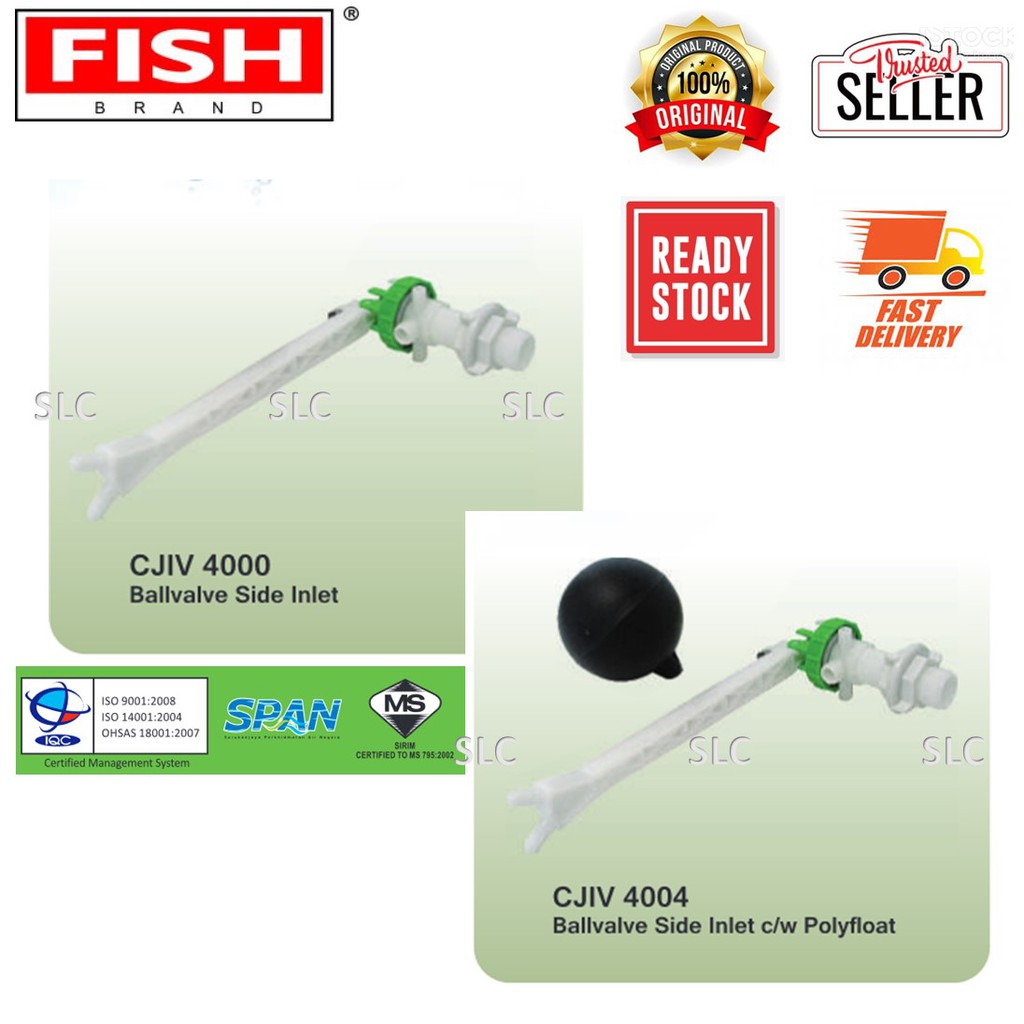 CJ FISH Brand PVC Side Inlet Float Valve CJIV 4000 / 4004 Pelampung ...