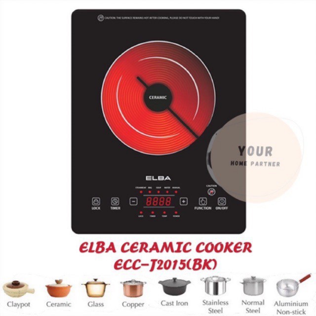 Elba Ceramic Cooker ECC-J2015(BK) 2000W | Shopee Malaysia