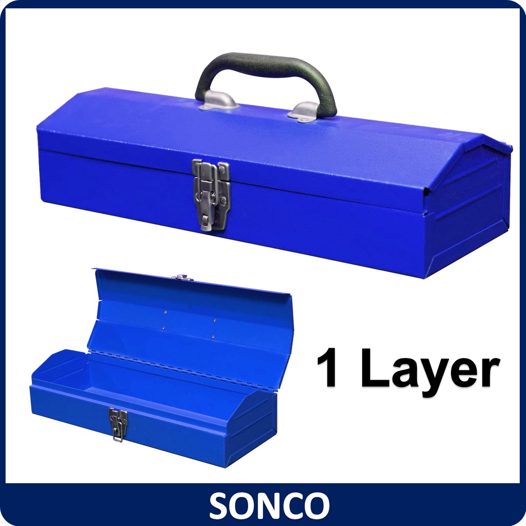 SONCO Extra Long 3 Layer Metal Toolbox Tool Box Metal Cantilever 3 ...