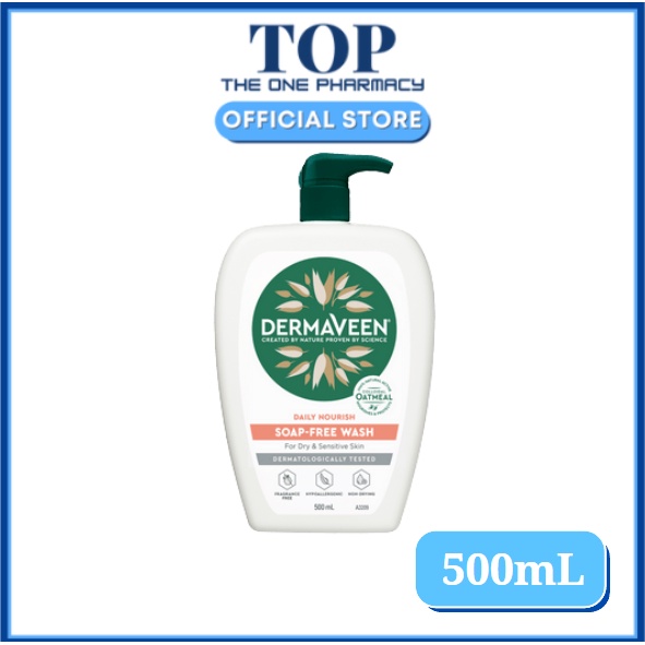 Dermaveen Soap-Free Wash 500ml/ 5x20ml (For Dry & Sensitive Skin ...