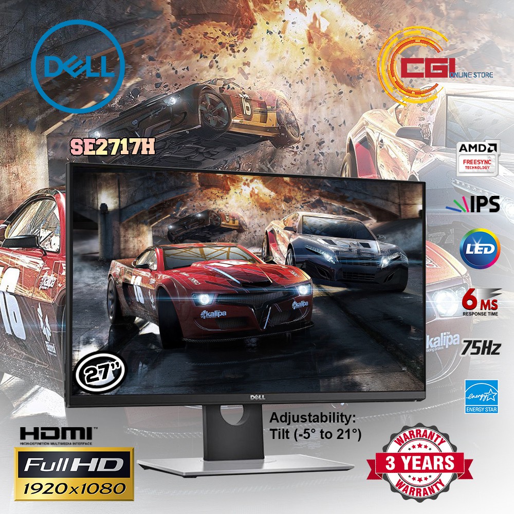 Dell 27" SE2717H FHD FreeSync IPS Monitor | Shopee Malaysia