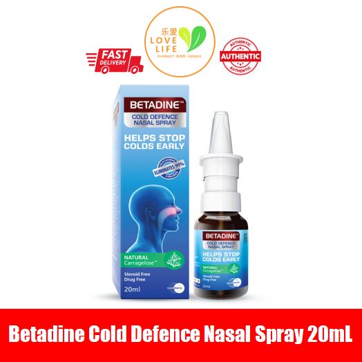 Betadine Cold Defence Nasal Spray 20mL - Carragelose; Cold; Flu; Virus ...