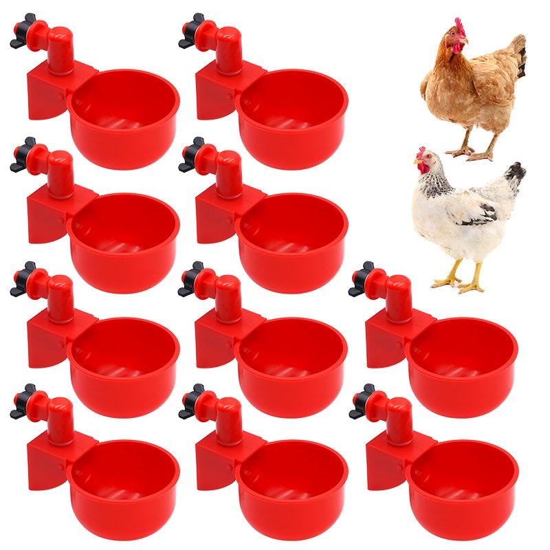【Ready stock】5/10 Pcs Automatic Poultry Drinker Bowl Chicken Bird Water ...