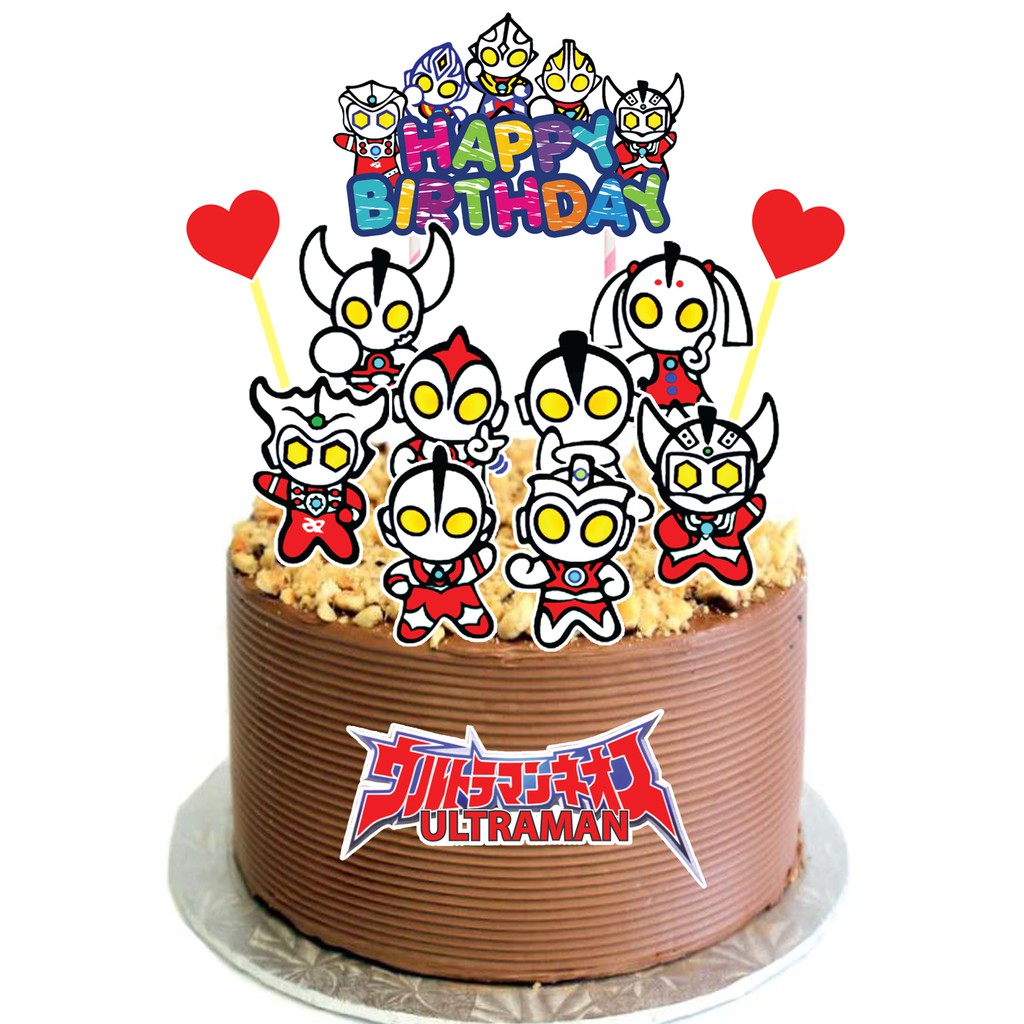 ULTRAMAN CHIBI High Quality Paper Cake Topper Kek Cake Decor Cupcake ...