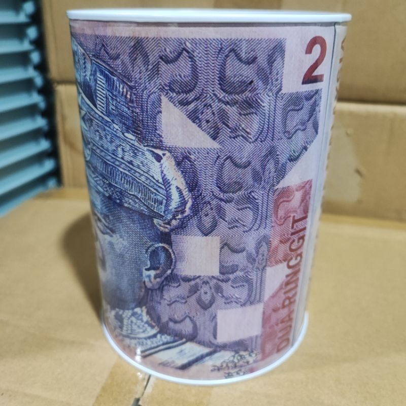 14 x 11cm Tabung Duit Syiling atau Duit Kertas Money Coin Tin Kid Adult ...