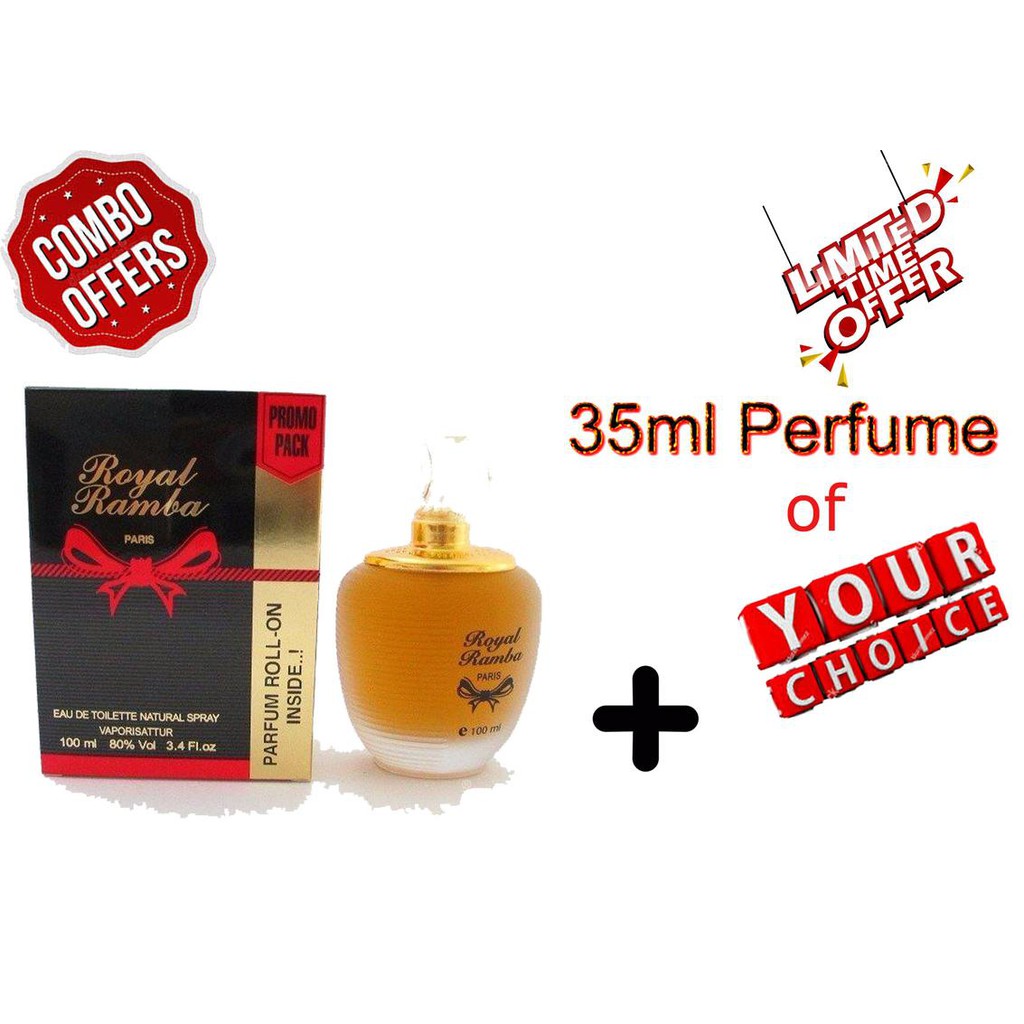 Combo Deal - ROYAL RAMBA PARIS PERFUME FOR WOMEN 100ML + 35ml Perfume ...