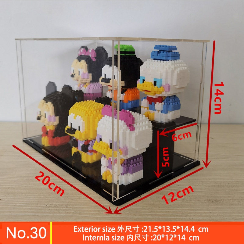 Acrylic Display Box Building Blocks Special Transparent Dust Cover DIY Nano Block Model Desktop ...