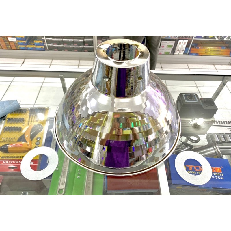 INDUSTRIAL LAMP COVER 16 INCH ALUMINUM SILVER FITTING E27 | Shopee Malaysia