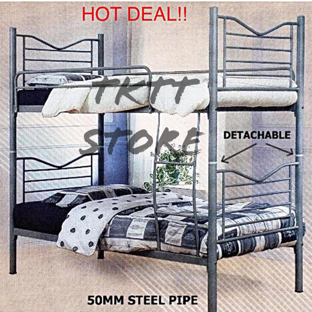 TKTT 3V Bedford Double Decker Bed Bunk Bed Frame Divan Hostel Homestay ...