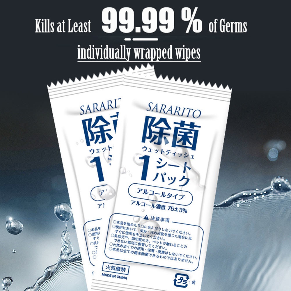 75% Alcohol Wet Wipes Alcohol INDIVIDUAL PACK Portable Hand Wipes ...
