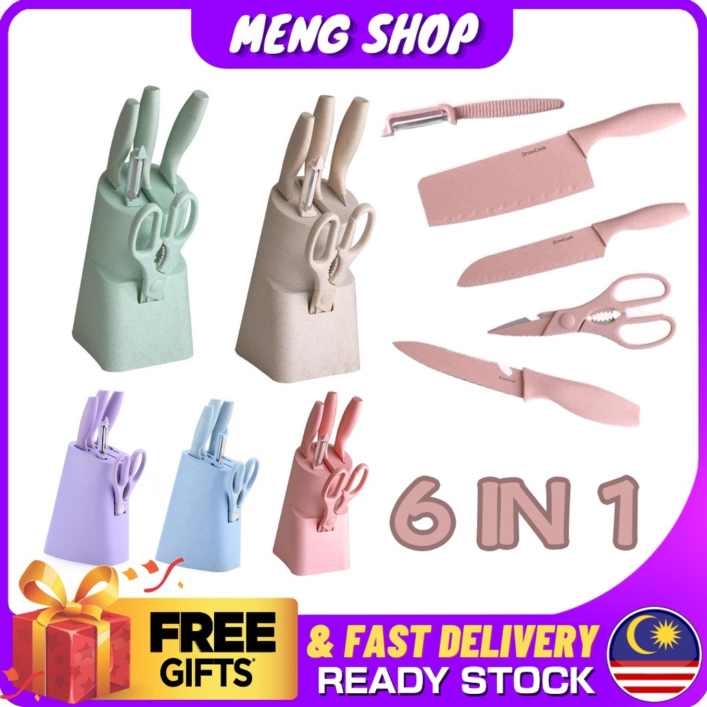 MengShop 6 In 1 Colorful Corrugated HIGH QUALITY Knife Kitchen /Peeler ...