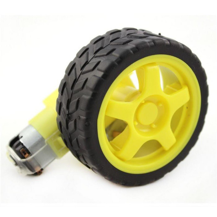 Smart Car Robot Plastic Tire Wheel DC 3-6V Gear Motor Unit Arduino ...
