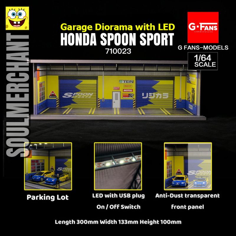 G-fans Model 1/64 Spoon Sports Garage Diorama Diecast with LED | Shopee ...
