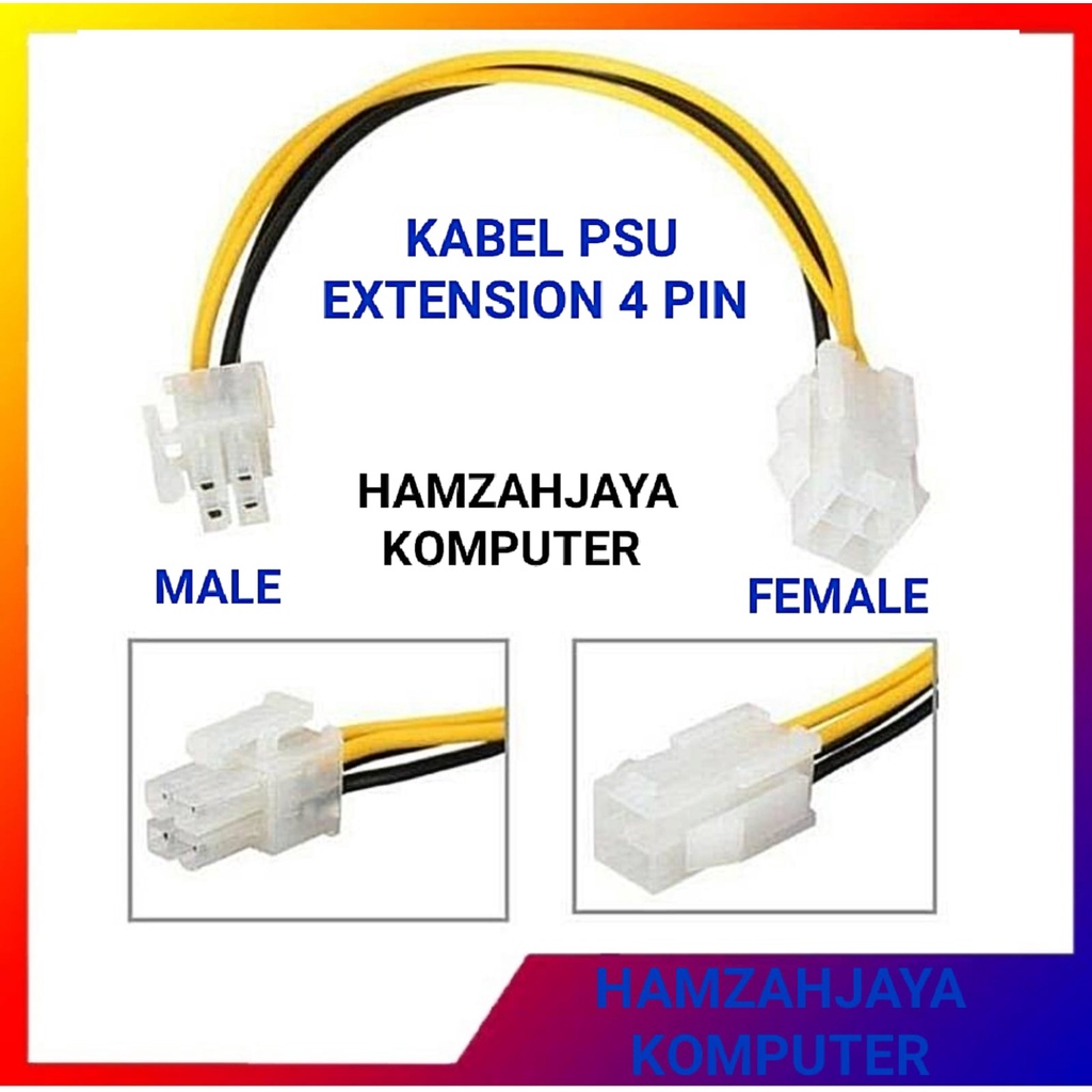 Psu ATX Extension Cable 4 Pin Male to 4 Pin Female Cable Psu Extender ...