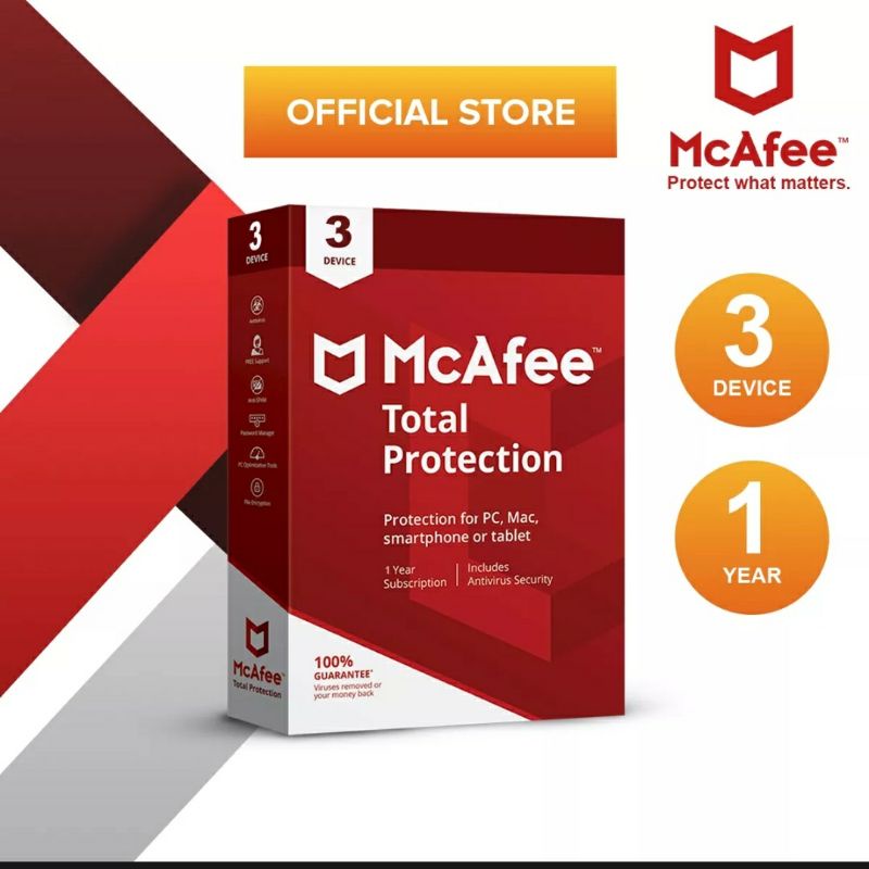McAfee Total Protection 3 Users 1 Year (Original With Box) | Shopee ...