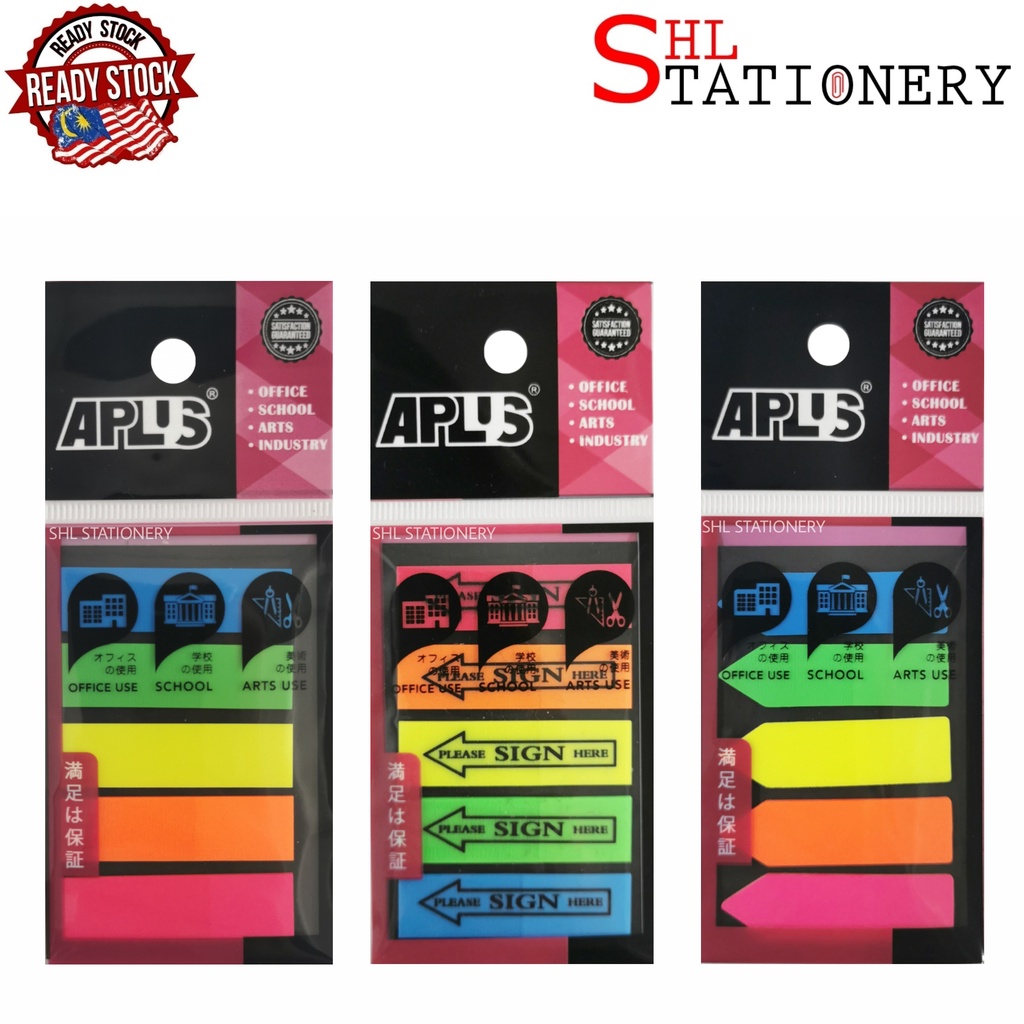 APLUS Film Index 5 Colours Memo Sticker / PP Sticker / Arrow Sticky ...