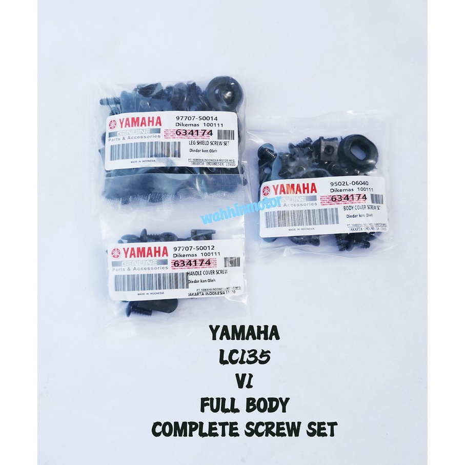 YAMAHA LC135 V1 V2 V3 V4 V5 V6 V7 LC 135 COMPLETE FULL BODY COVER SCREW SET SKRU SET COVERSET ...