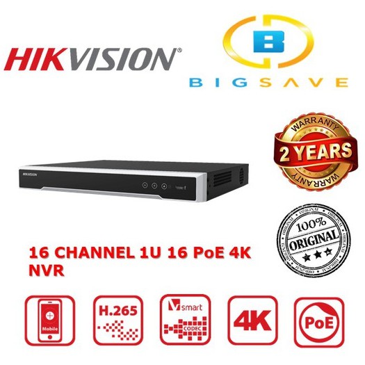 HIKVISION 16CH / 16 CHANNEL DS-7616NI-Q2/16P NVR NETWORK RECORDER BUILD ...