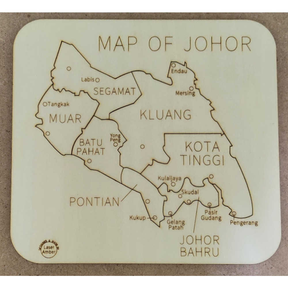 Map of Johor Puzzle Souvenir Geography School Education Preschool ...