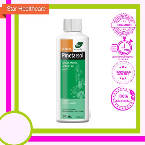 Pinetarsol Solution (relief inflamed and itchy skin ph 6.5) 200ml [Exp ...