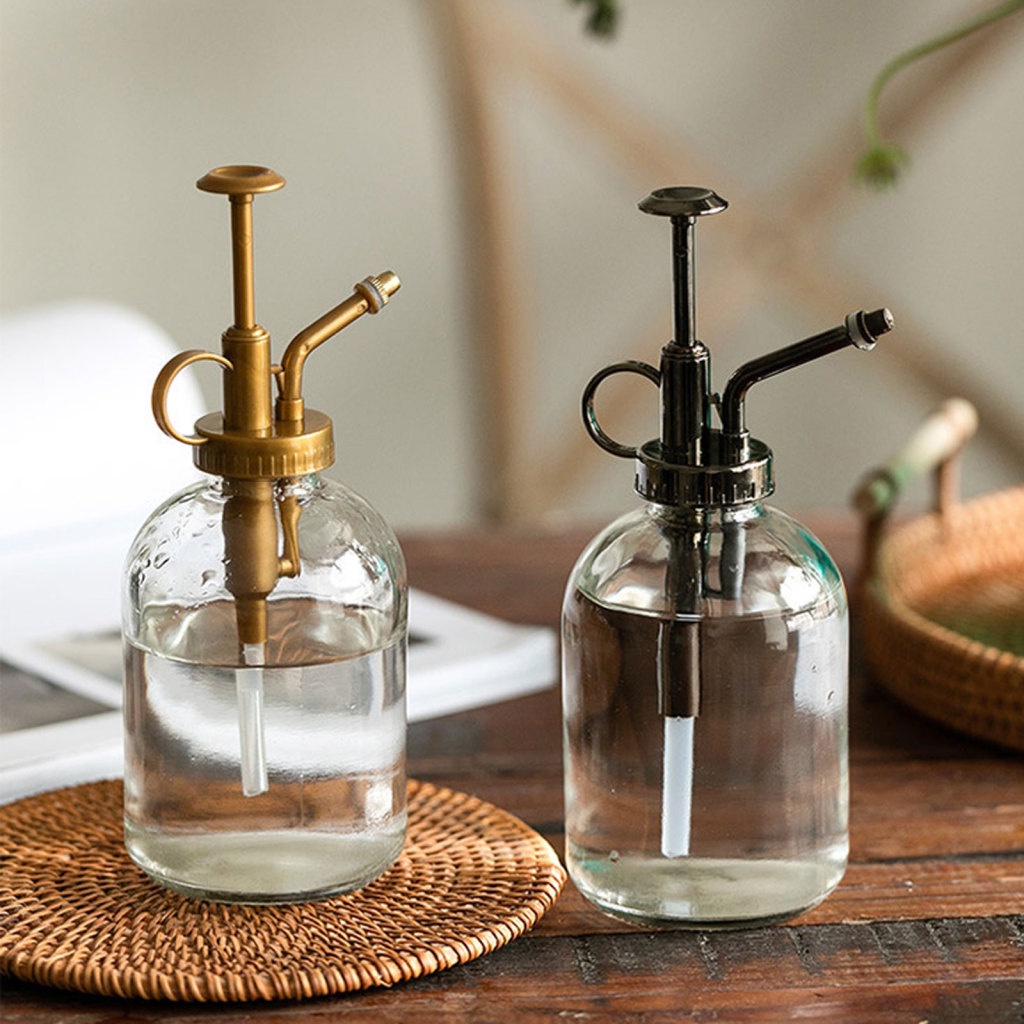 Pastoral Plant Watering Box Alcohol Jug Glass Bottle Spray Can Silver ...