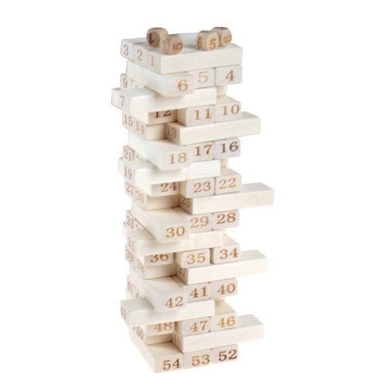 54/48 PCS Jenga Tower Toy Wooden Number Stacking Block | Shopee Malaysia