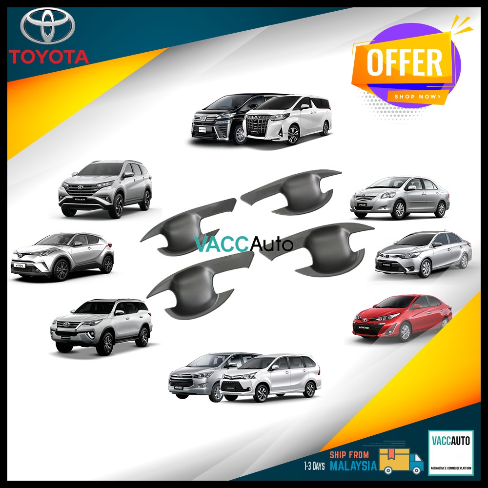 Toyota Outer Handle Bowl Chrome Carbon Matte Black Car Acccessories ...