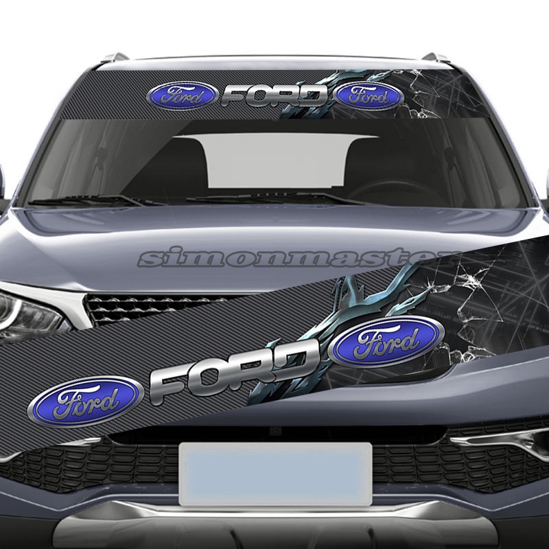 130*21cm Carbon Fiber Car Front Windshield Sticker Auto Rear Windscreen ...