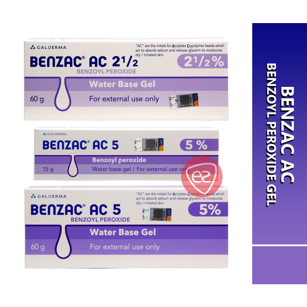 Benzac Ac 2 5 5 Benzoyl Peroxide Water Based Gel 15g 60g