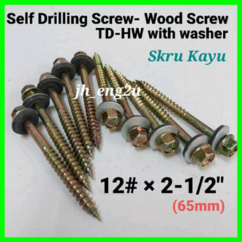 Skru Kayu Self Drilling Screw Wood Screw TD-HW with Washer | Shopee ...