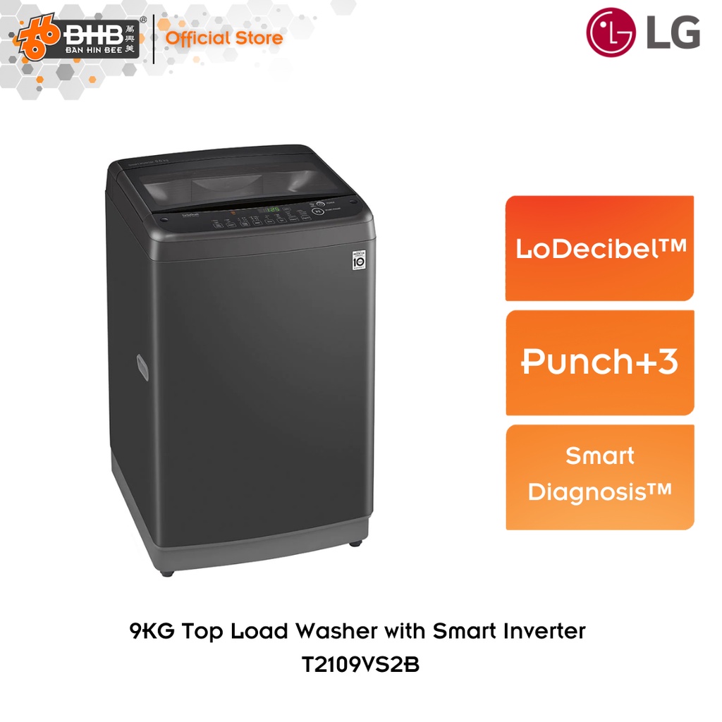 LG T2109VS2B 9kg Top Load Washer with Smart Inverter / Washer / Mesin ...
