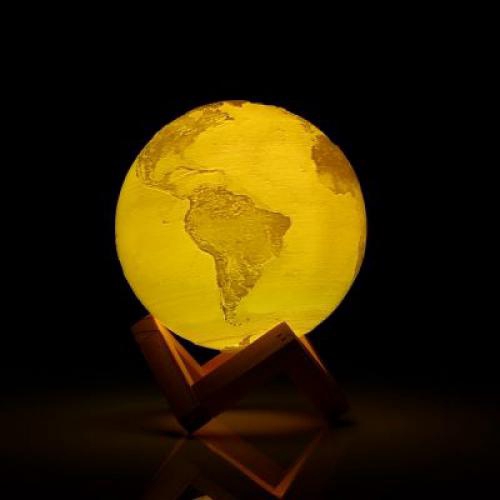 3D Printing 16 Colors Earth Lamp Decorative Nightlight (WHITE) | Shopee ...