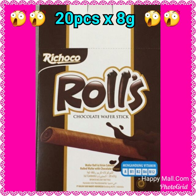 Nabati Richoco Rolls 20pcs per box-Chocolate Wafer Stick. | Shopee Malaysia