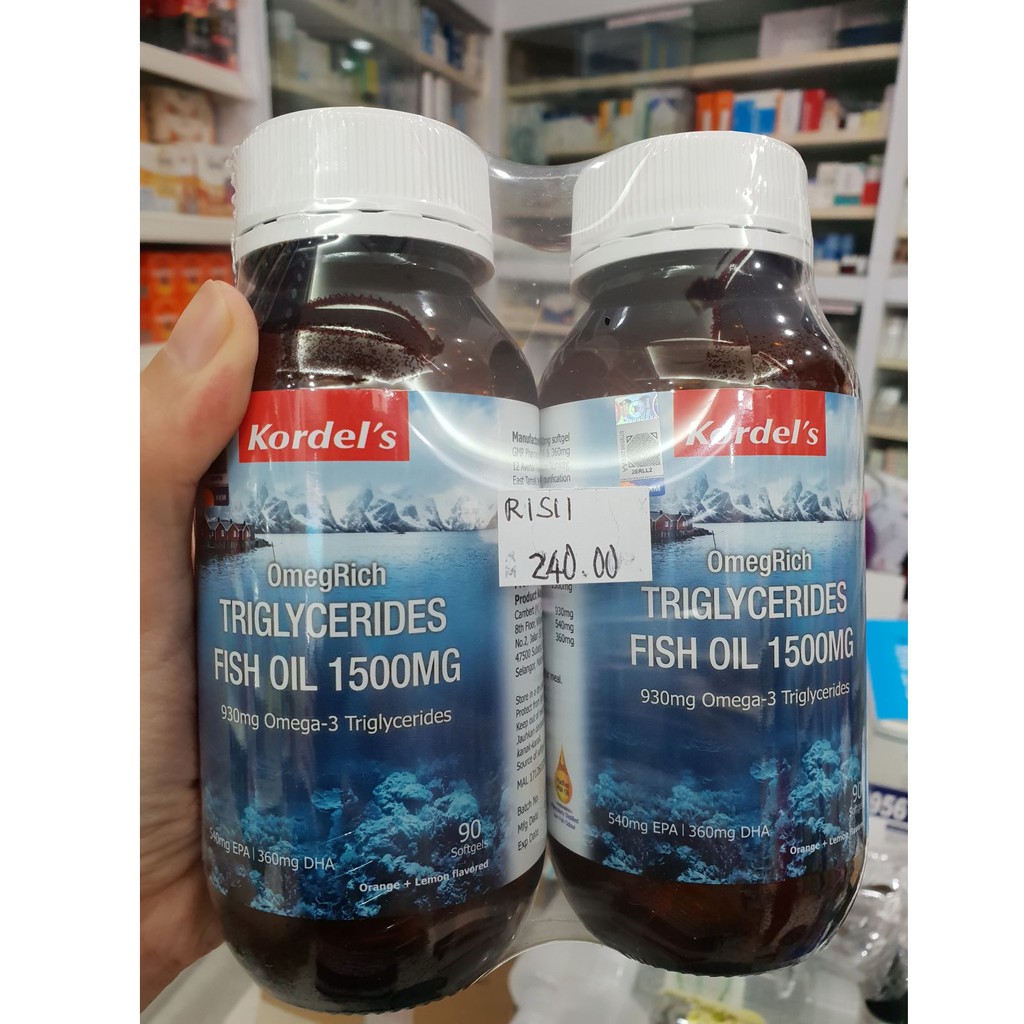 KORDEL'S OMEGRICH TRIGLYCERIDES FISH OIL 1500MG SOFTGELS 90SX2 (EXP04 ...