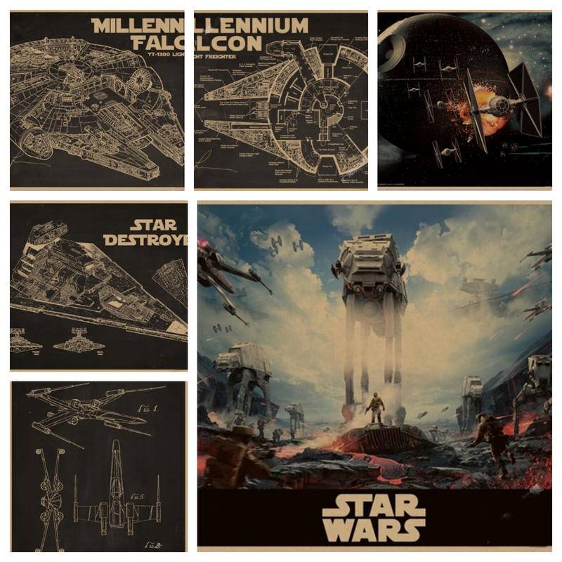 Vintage Star Wars Poster wall art Retro Wallpaper bedroom home ... Vintage Star Wars Poster wall art Retro Wallpaper bedroom home ...