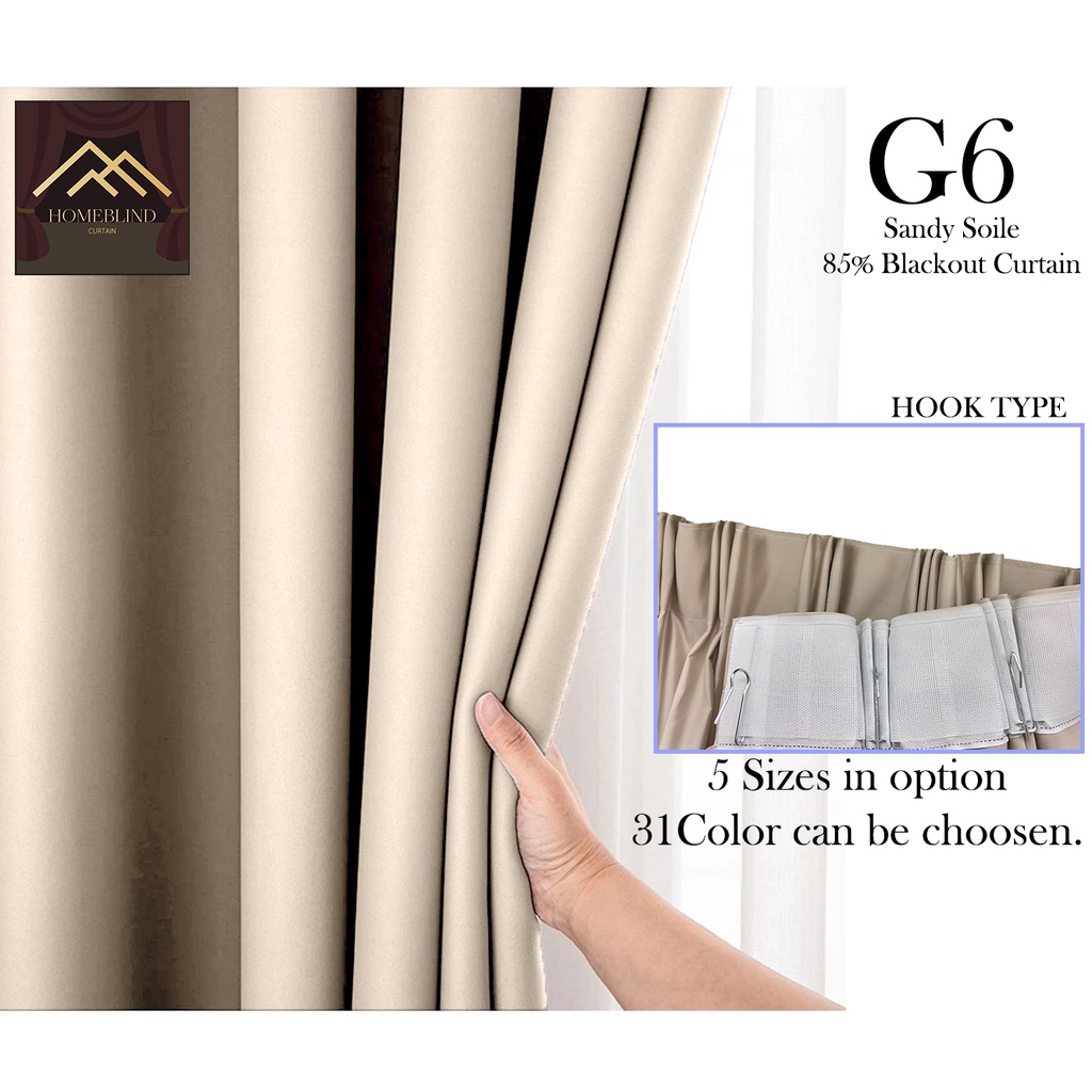 HOOK Type Modern Langsir Curtain Semi Blackout Langsir Pintu Door ...