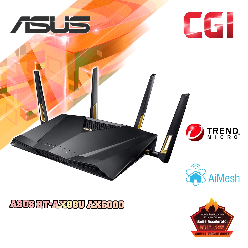 Asus RT-AX88U AX6000 Dual Band WiFi 6 Router (90IG04F0-MFAG00) | Shopee ...