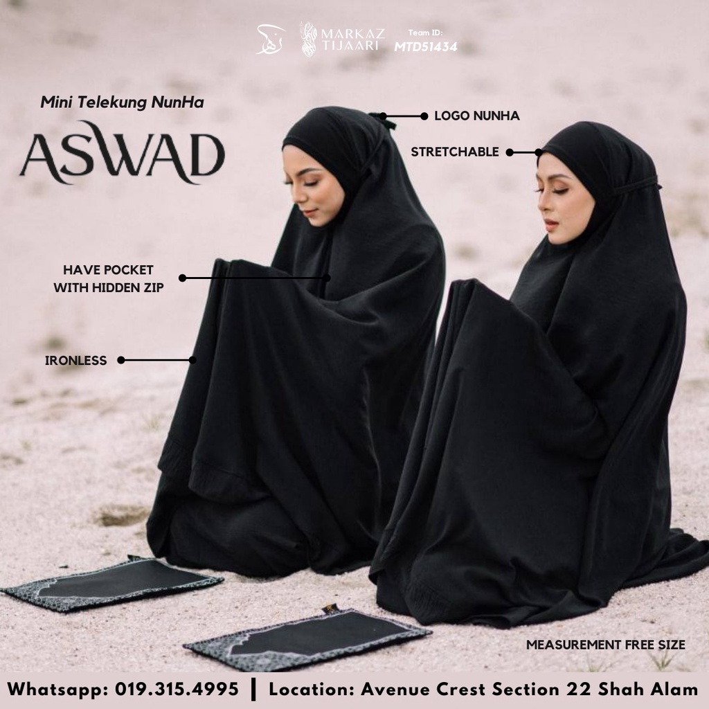 Set Telekung Nunha by Neelofa/Set Telekung Auliya (Azdan Exclusive) - Telekung Umrah/Haji ...