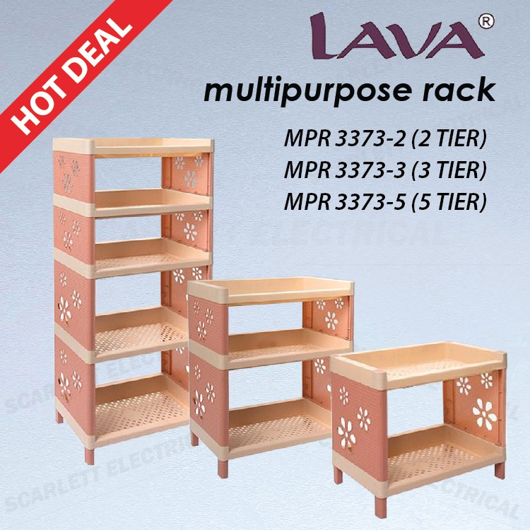 LAVA Multipurpose Storage Rack Shelving Organizer 2 / 3 / 5 Tier / Rak ...