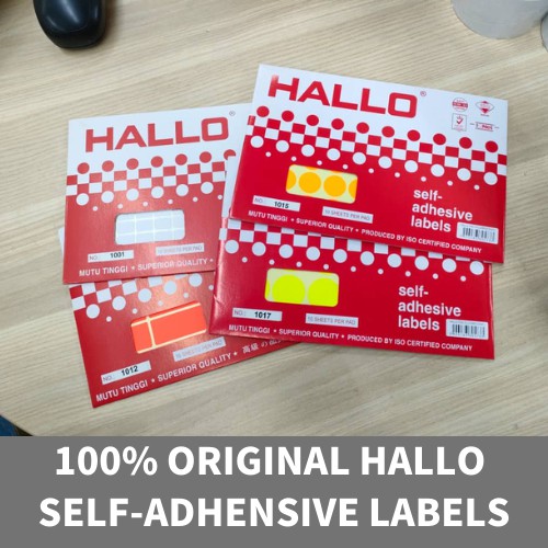 [DOSSVETT] Self Adhesive Sticker Label (Multiple Size & Colour) Hallo ...