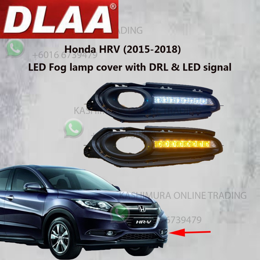 Honda HRV (2015 - 2018) LED Fog Lamp/ Spotlight Cover with DRL & LED ...