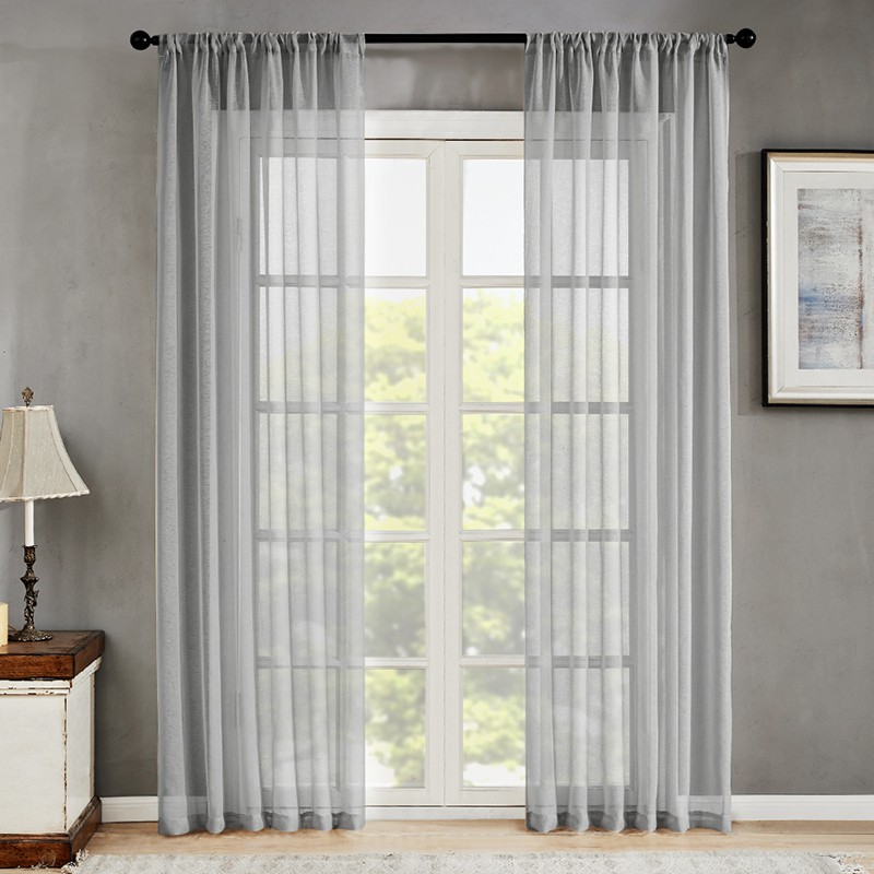 [LANGSIR CANTIK] Modern Color Sheer Curtain Tulle Living Room Bedroom ...