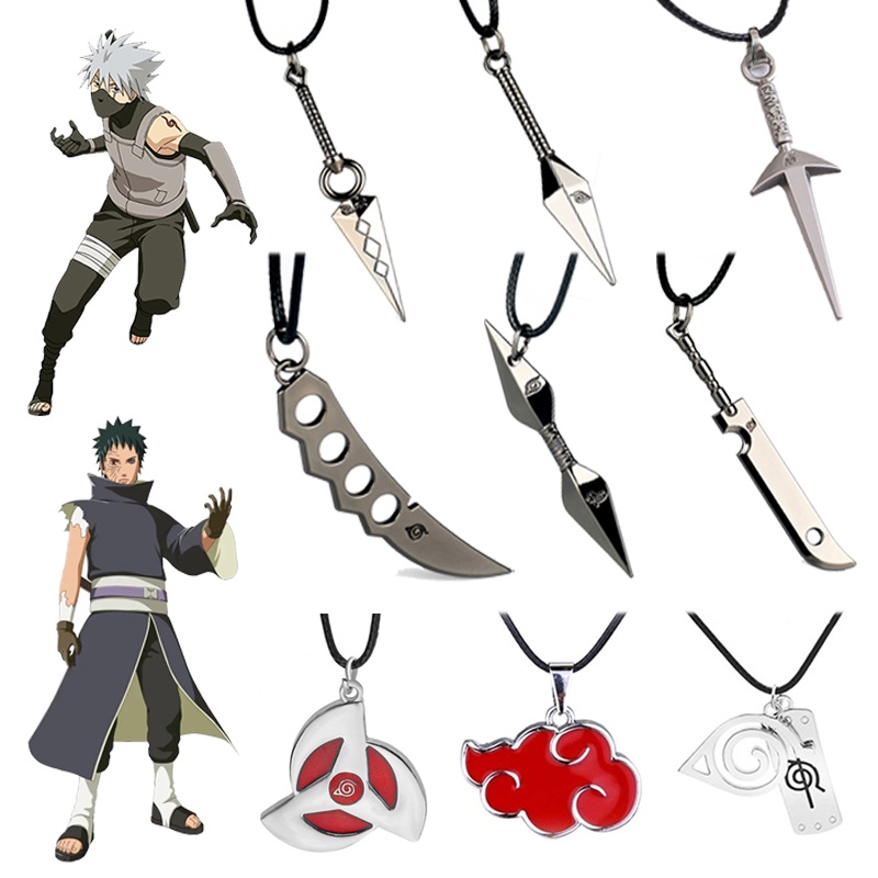 Anime Naruto Necklace Akatsuki Itachi Kakashi Metal Pendant Necklace ...