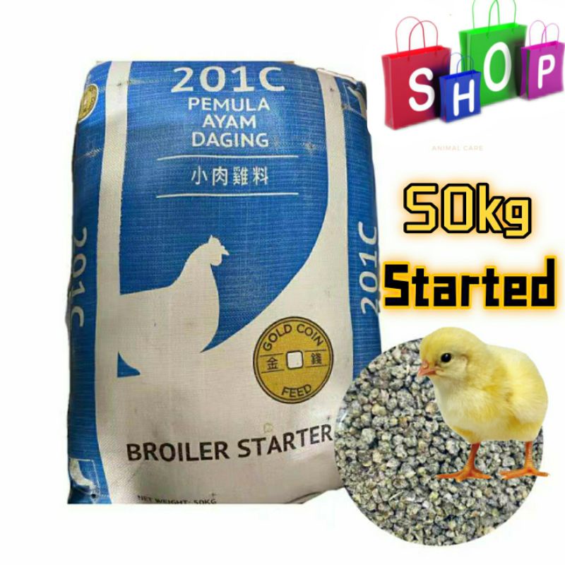 [50KG/GUNI] [201C] Dedak Makanan Ayam Daging Pemula Halus Gold Coin ...
