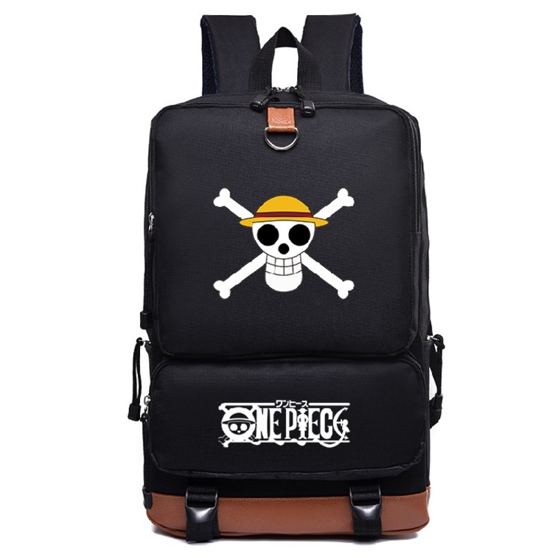 One Piece Backpack Man Male Black Hitam Bag Beg Skeleton Skull Pirate ...